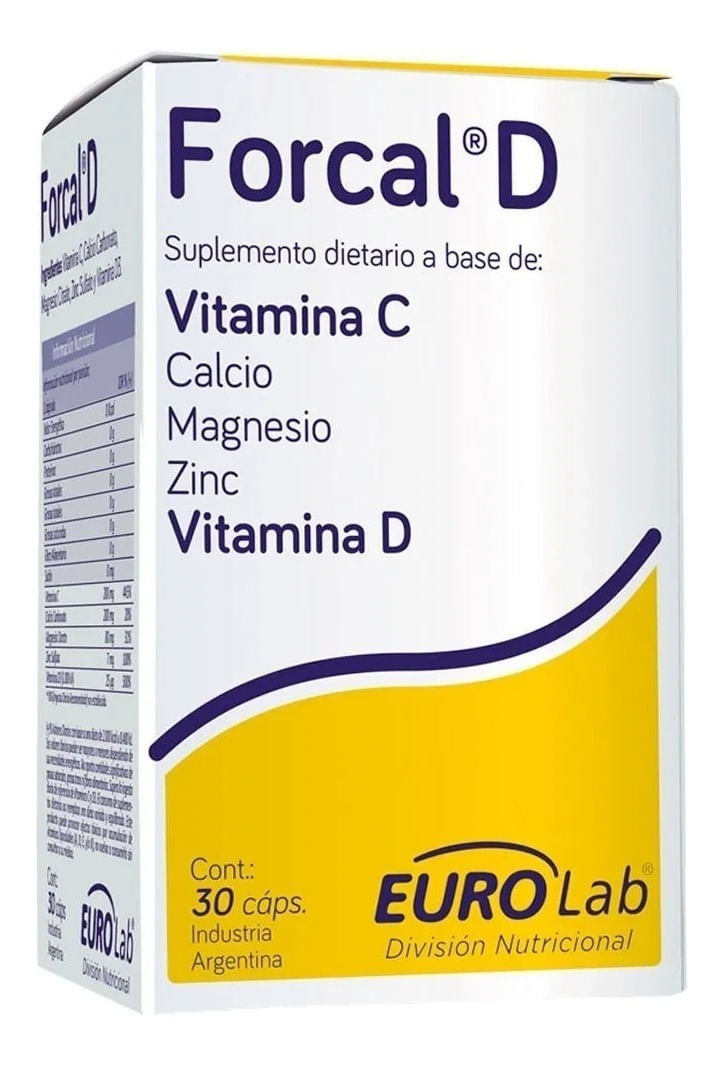 Forcal D 30 Cápsulas Fortalece La Respuesta Inmune Eurolab - FarmaPlus