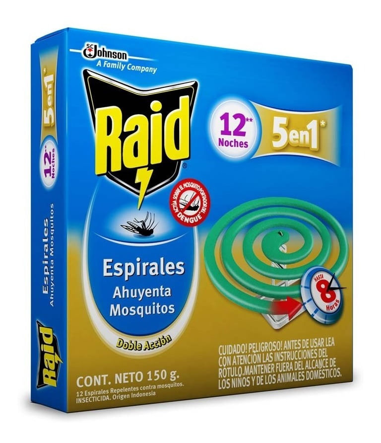 Raid Espirales Verde Para Mosquitos 5 En 1 X 12 Unidades - FarmaPlus Raid Espirales Verde Para Mosquitos 5 En 1 X 12 Unidades - FarmaPlus
