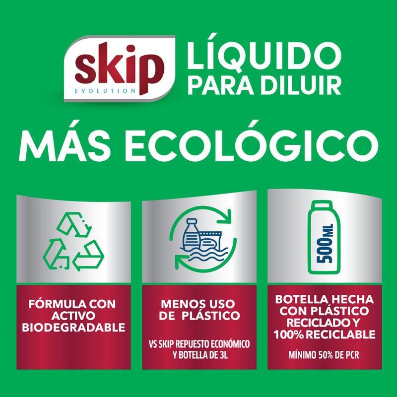 Skip Para Diluir Jabón Líquido 500 Ml + Botella 3l Reutiliza En ...