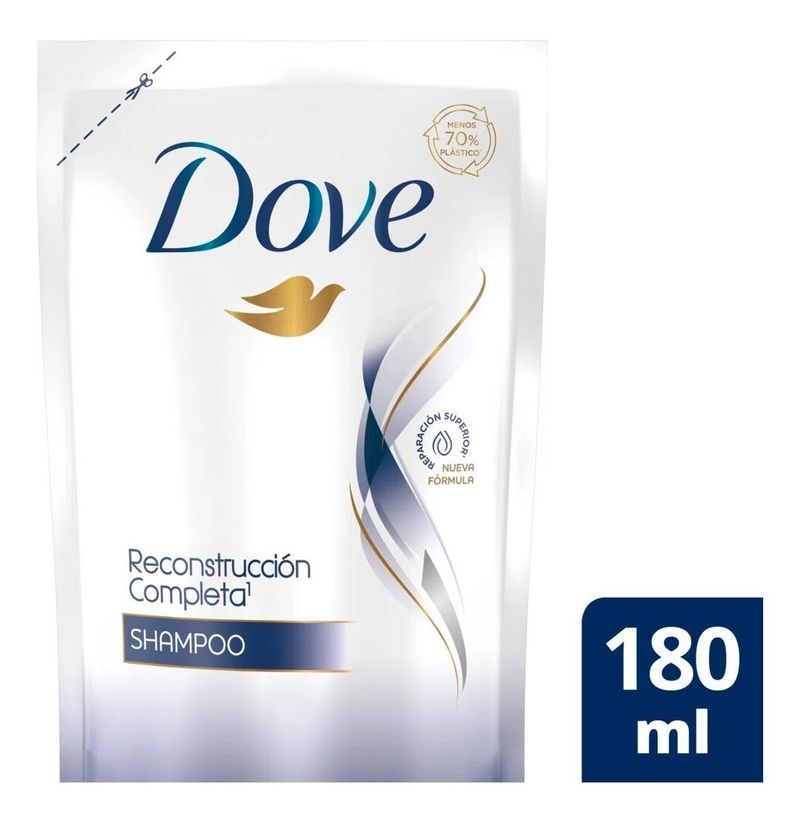 Dove en FarmaPlus: Dove Shampoo Doypack Reconstrucción Completa 180ml ...