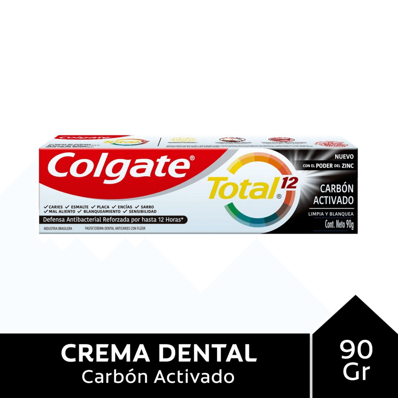 Colgate Farmaplus Crema Dental Total 12 Carbón Activado 90g - FarmaPlus