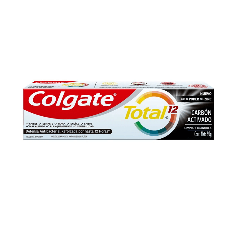 Colgate Farmaplus Crema Dental Total 12 Carbón Activado 90g - FarmaPlus