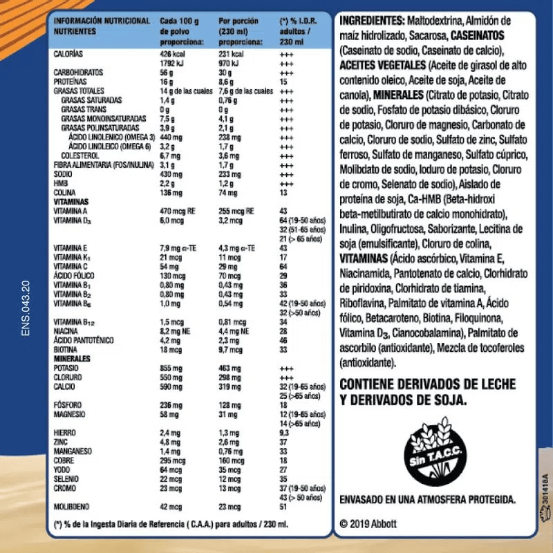 Abbott Ensure Farmaplus Advance Carbohidratos Polvo 400g - FarmaPlus