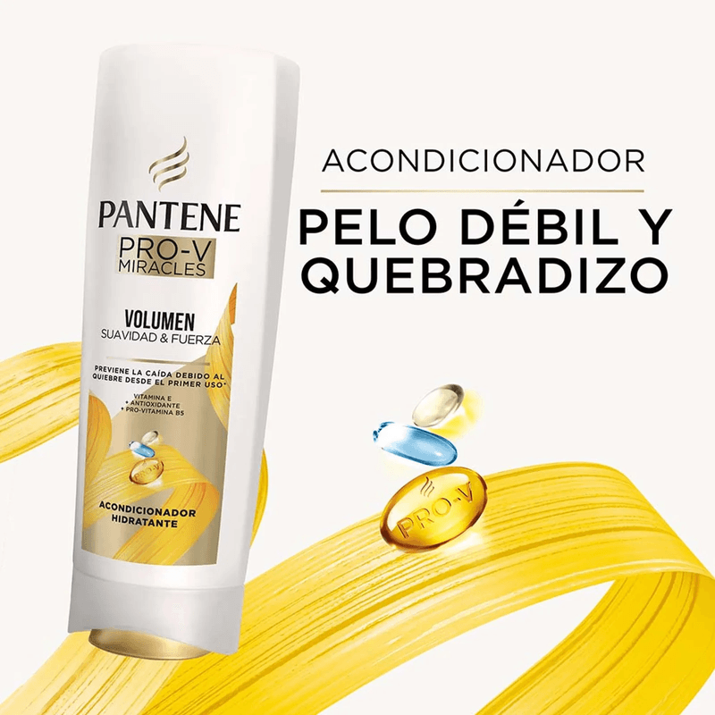 Pantene Pro-v Miracles Volumen Suavidad & Fuerza Acondicionador 400ml - FarmaPlus