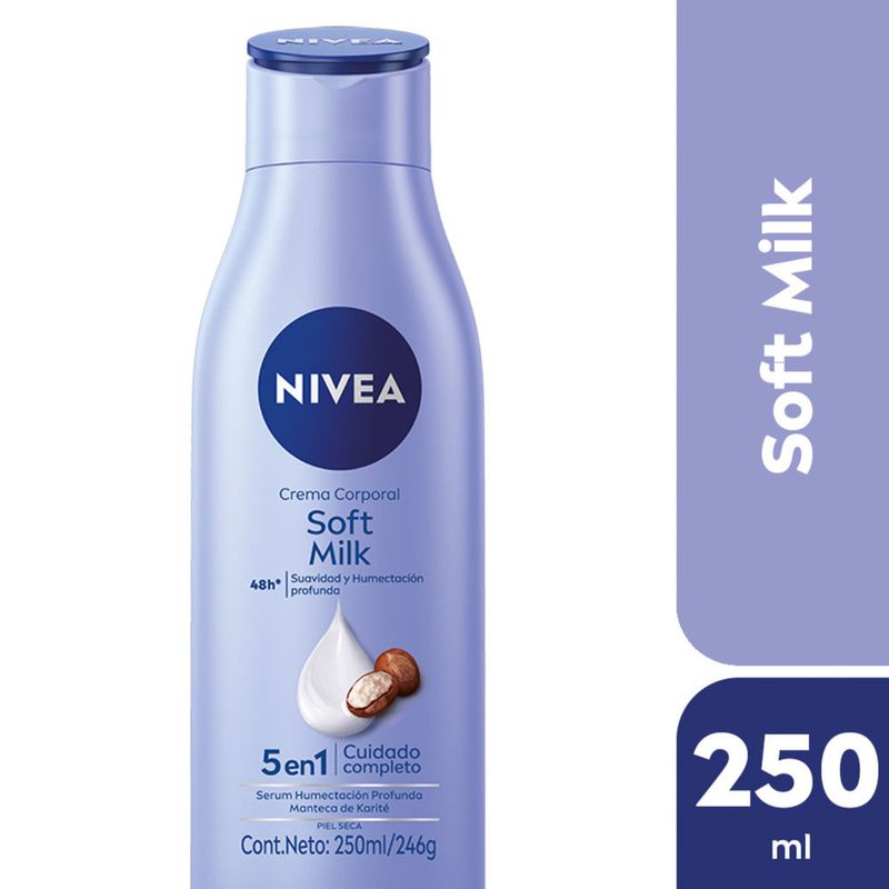 Crema corporal NIVEA Farmaplus Soft Milk 5 en 1 Suavidad y Humectación profunda Piel seca x 250 ...