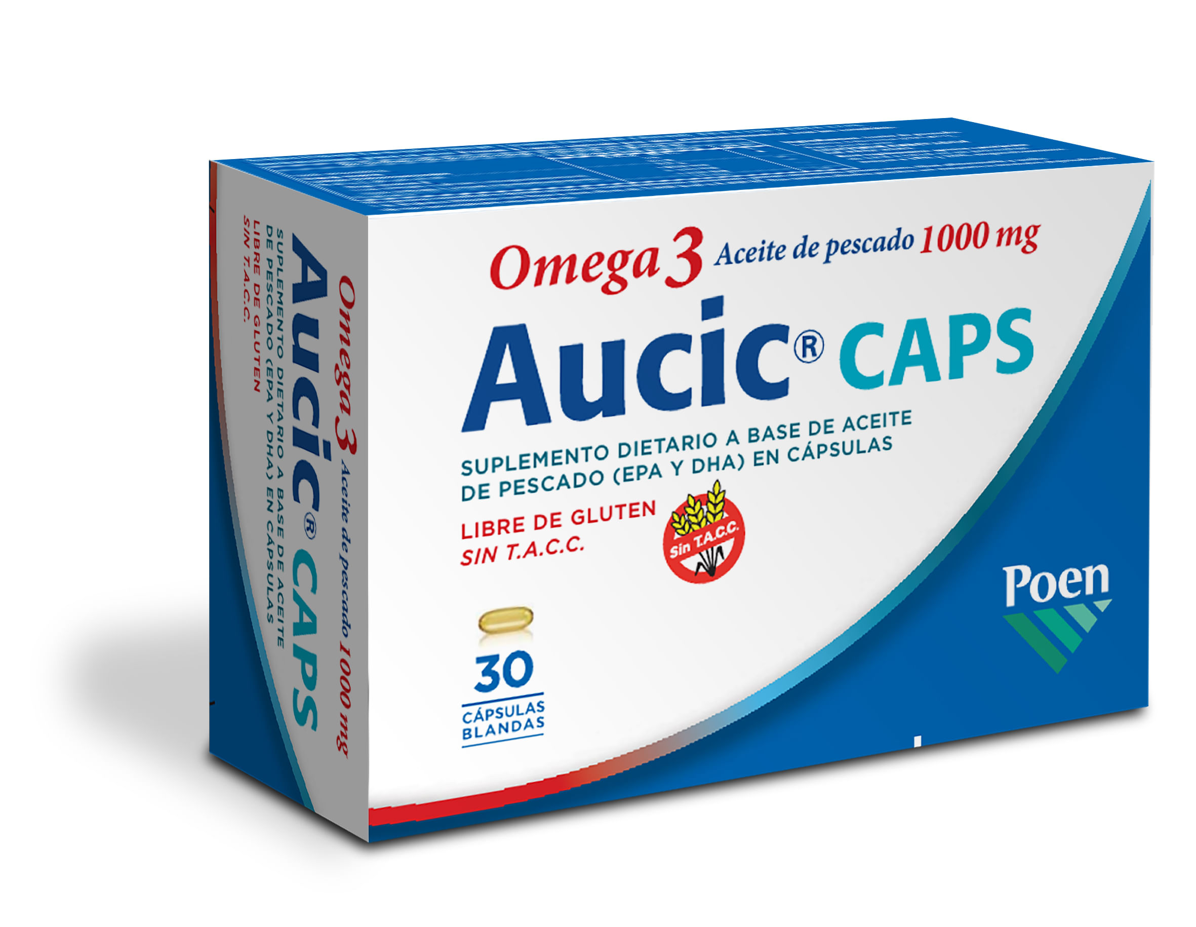 Aucic Caps Omega 3 Aceite de Pescado EPA DHA 30 Caps - FarmaPlus