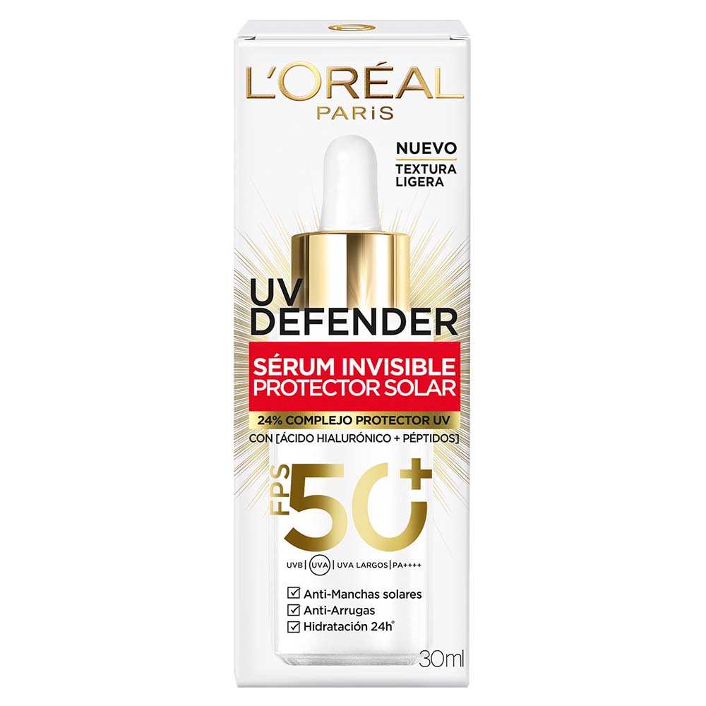 Protector Solar L'oréal Paris Farmaplus Uv Defender Sérum Invisible Fps ...