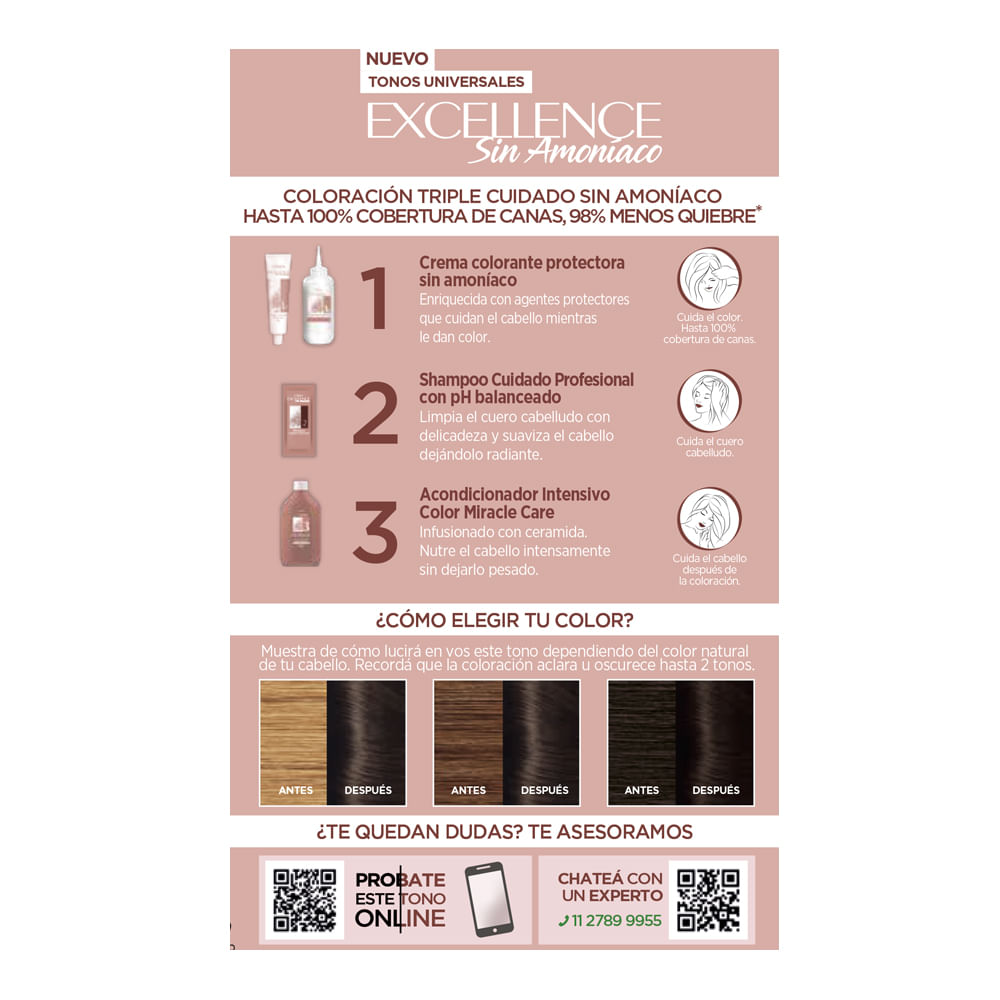 L'oréal Paris Farmaplus Excellence Tintura Permanente Sin Amoníaco ...