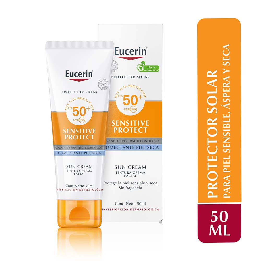 Protector solar facial Eucerin Farmaplus Sensitive Protect FPS 50+ para ...