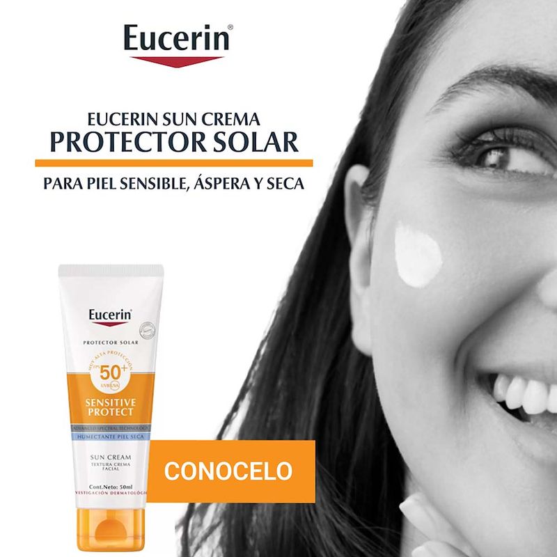 Protector solar facial Eucerin Farmaplus Sensitive Protect FPS 50+ para ...