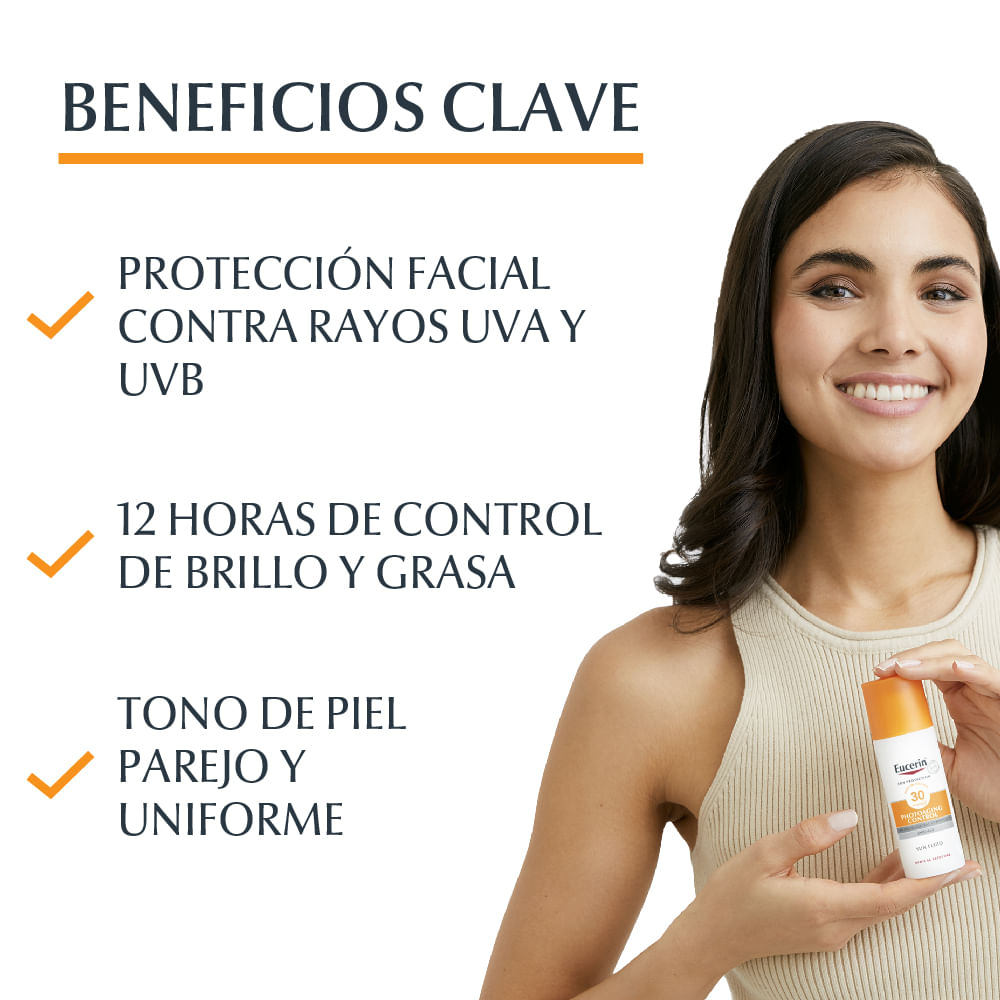 Protector solar Eucerin Farmaplus Oil Control Sun Face Toque Seco Tono ...