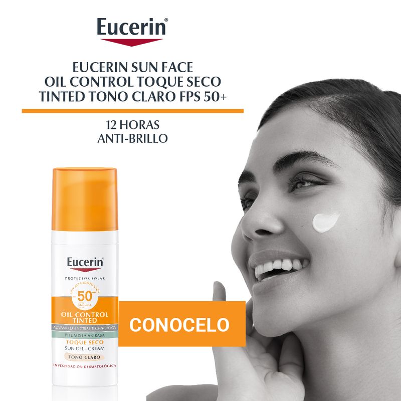 Protector solar Eucerin Farmaplus Oil Control Sun Face Toque Seco Tono ...
