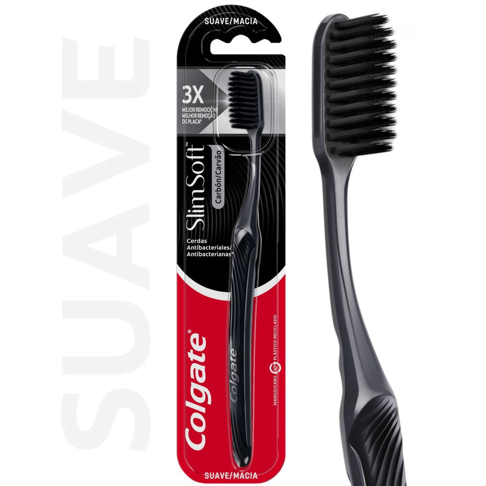Colgate Farmaplus Cepillo Dental Slim Soft 3x Carbón Black Suave 1 ...