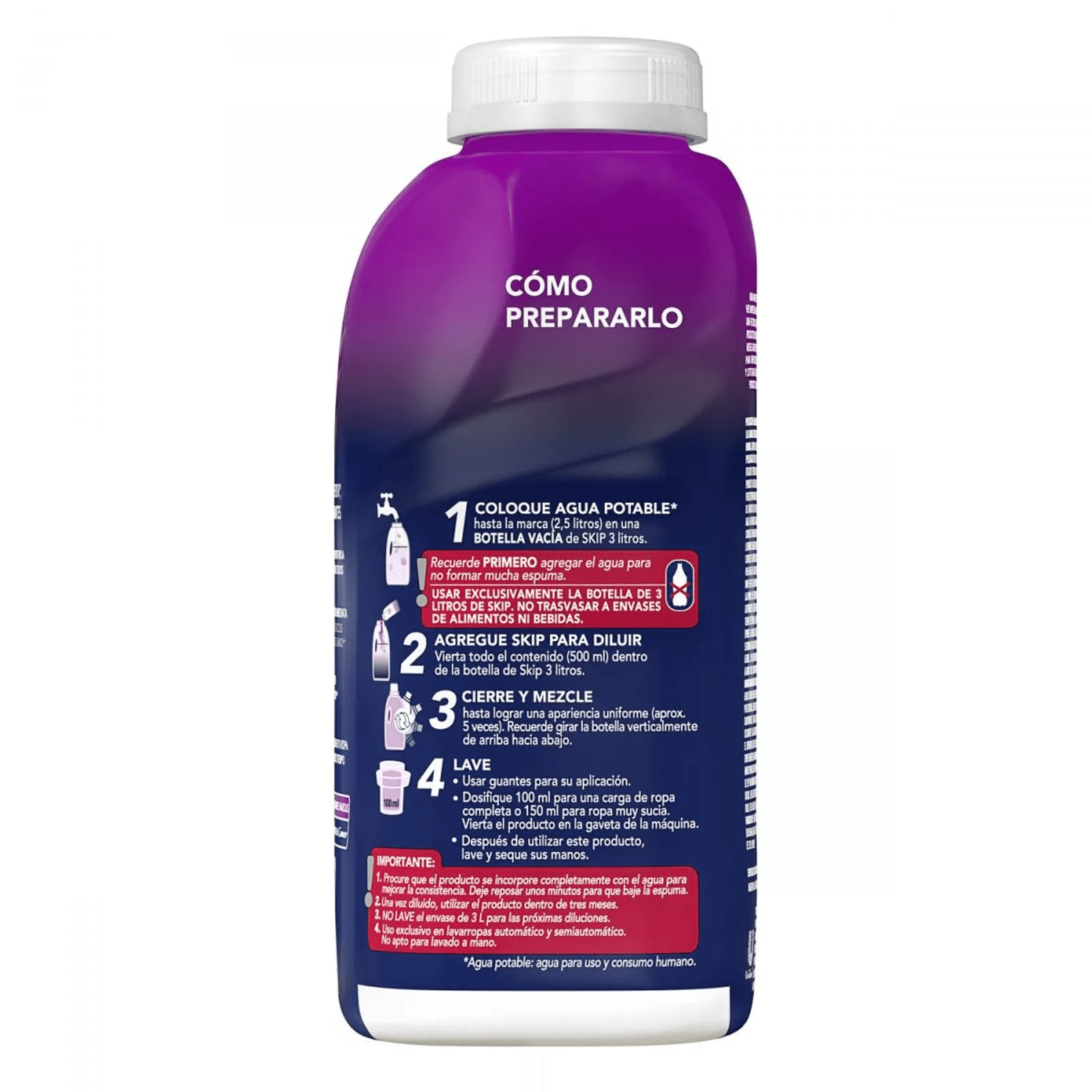 Jabón Líquido Skip Farmaplus Concentrado Para diluir Power Deluxe 500ml ...