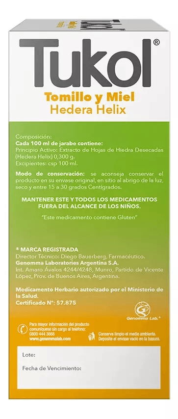 Jarabe Expectorante Tukol Farmaplus Miel Y Tomillo Alivia La Tos 150ml ...