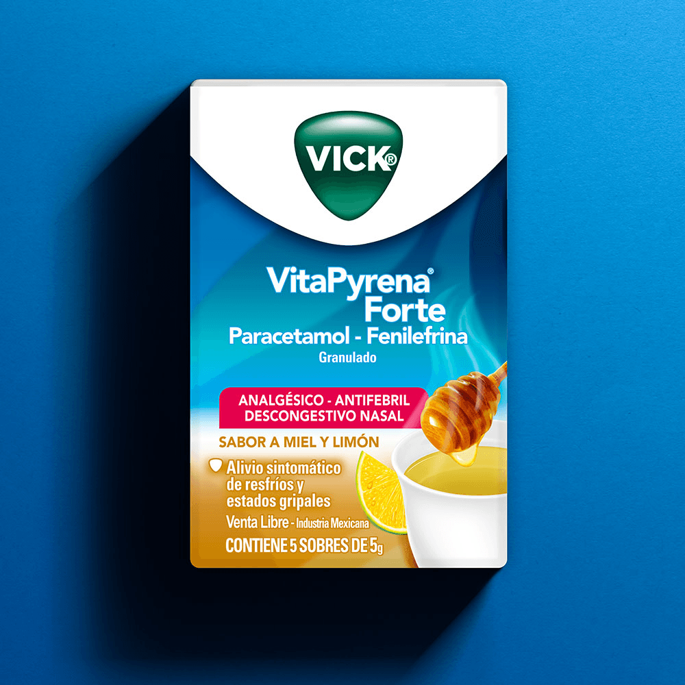 Vick Farmaplus Vitapyrena Forte Analgésico Antifebril Descongestivo 5 ...