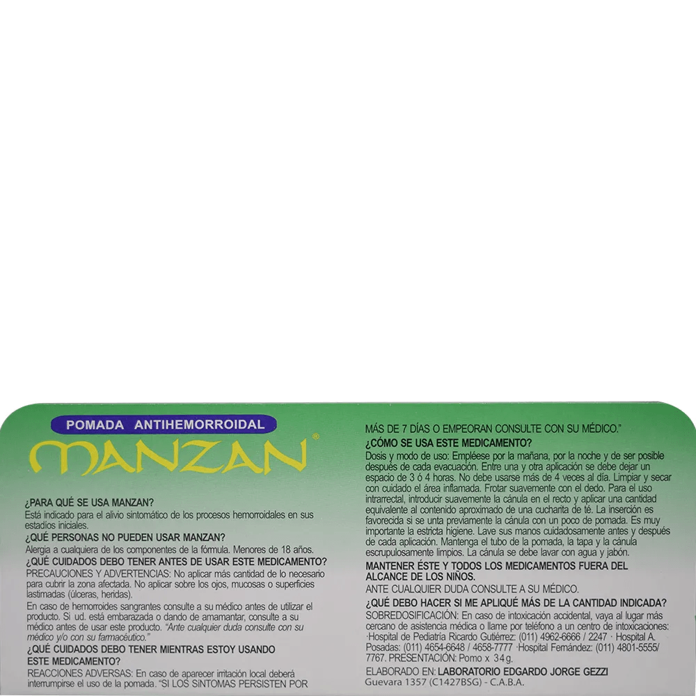 Manzan Farmaplus Pomada Antihemorridal 34g - FarmaPlus