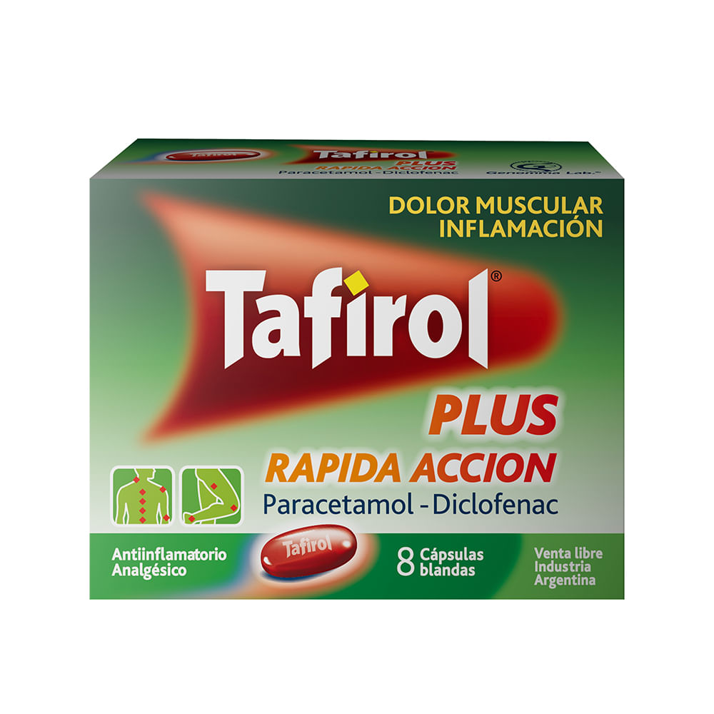 Tafirol Plus Rápida Acción 8 Cápsulas | Alivio Rápido - FarmaPlus