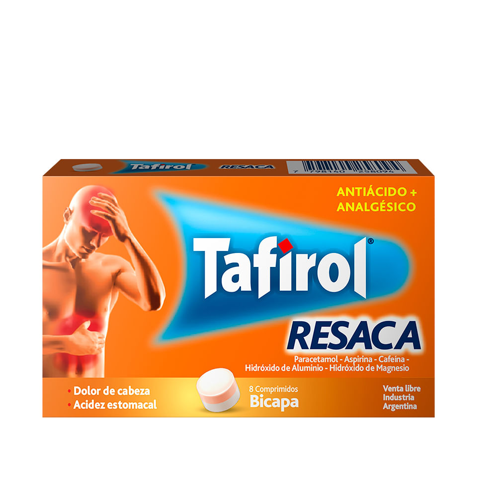 Tafirol Resaca x8 Comprimidos | Dolor y Malestar Digestivo - FarmaPlus