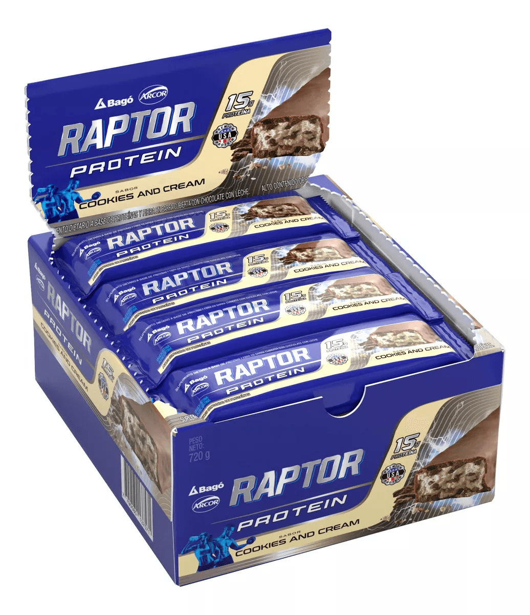 Barra Proteica Raptor Farmaplus Chocolate Con Avellanas 16 X 45g ...
