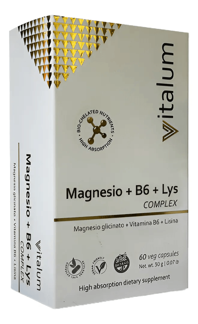 Magnesio + B6 + Lys Vitalum Farmaplus Complex 60 Cápsulas - FarmaPlus