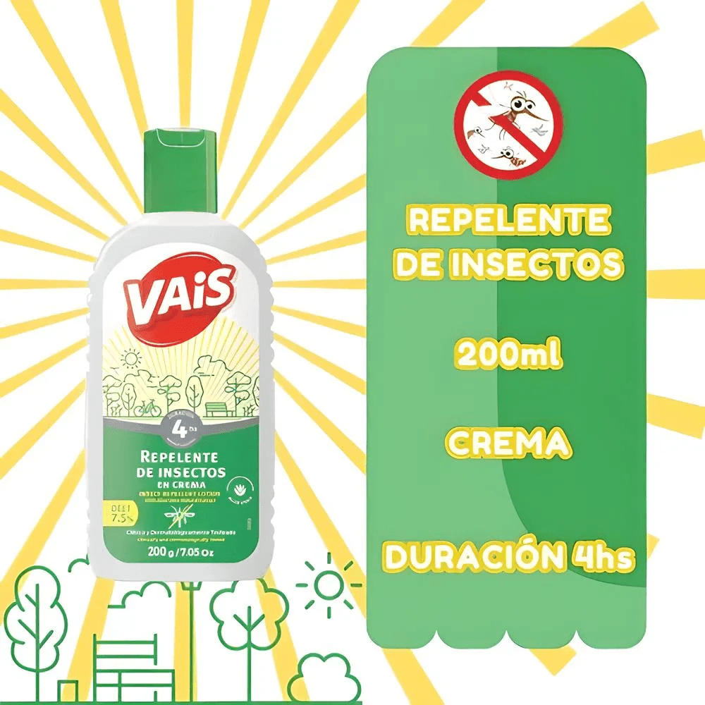 Repelente Vais en Farmaplus Mosquitos Insectos Crema 200g - FarmaPlus