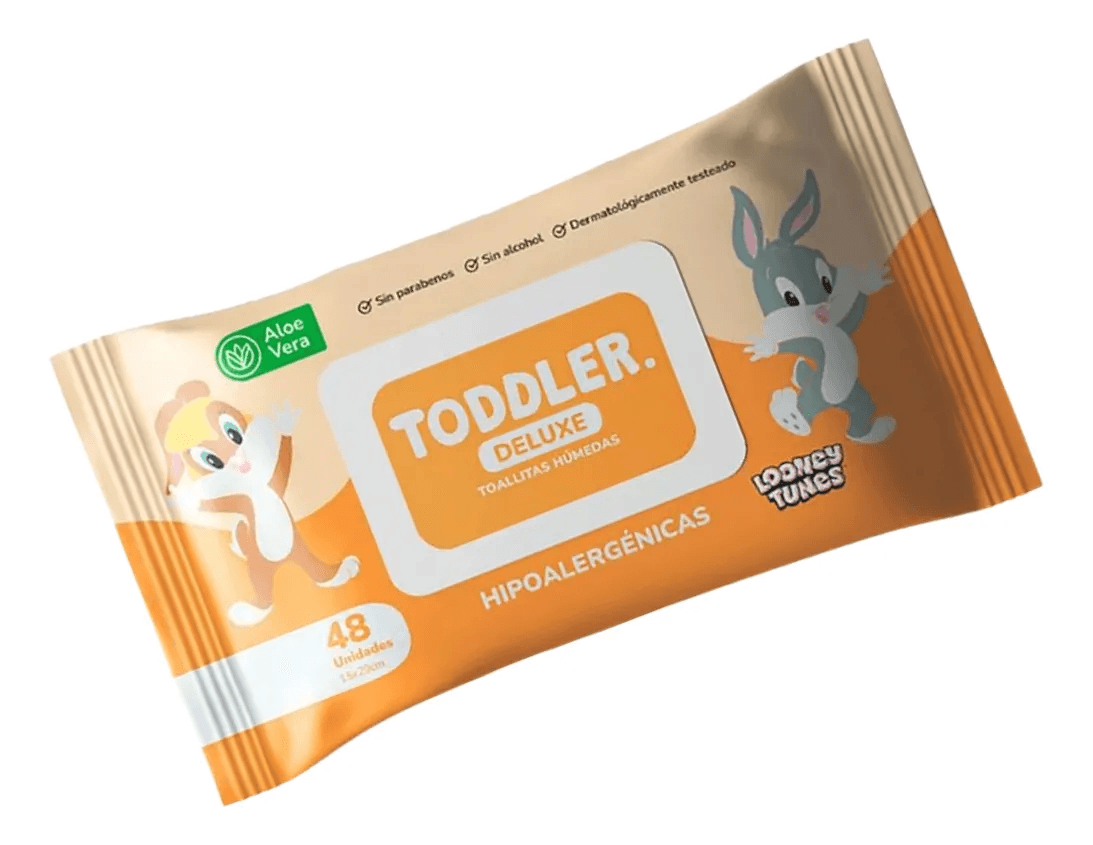 Toallitas Húmedas Toddler en Farmaplus Deluxe Con Aloe Vera 48 Unidades ...