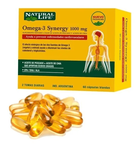Omega 3 Natural Life Chía y Aceite de Pescado 60 Cápsulas - FarmaPlus